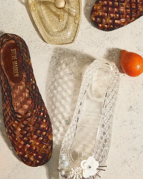 HEAVENLY JELLY Camelia Sequin & Imitation Pearl Jelly Shoes
