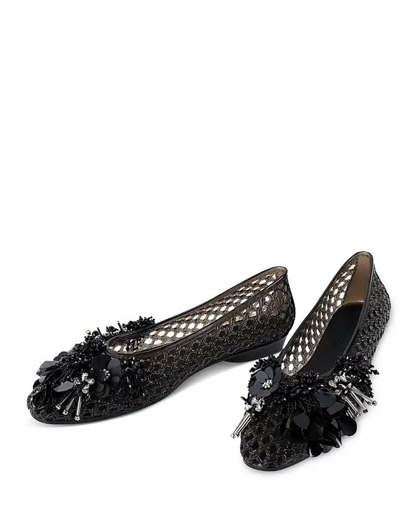 HEAVENLY JELLY Glam Sequin Flower Jelly Shoes - Black