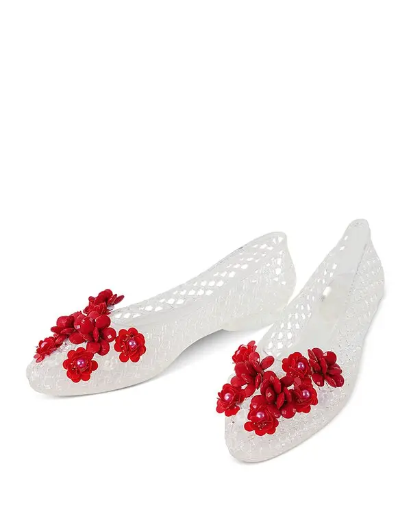 HEAVENLY JELLY Nova Sequin Flower Jelly Shoes - Clear