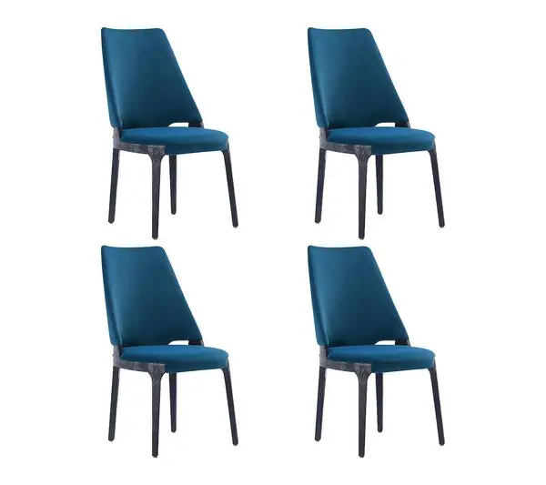 MANHATTAN COMFORT Kara Wood Upholstered Dining Chair- Set Of 4 - One-color