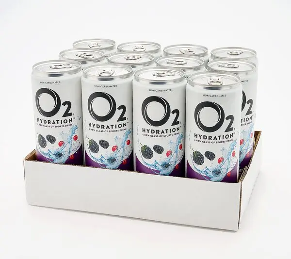 O2 HYDRATION 12oz Sports Drink Low Sugar Electrolytes - One-color