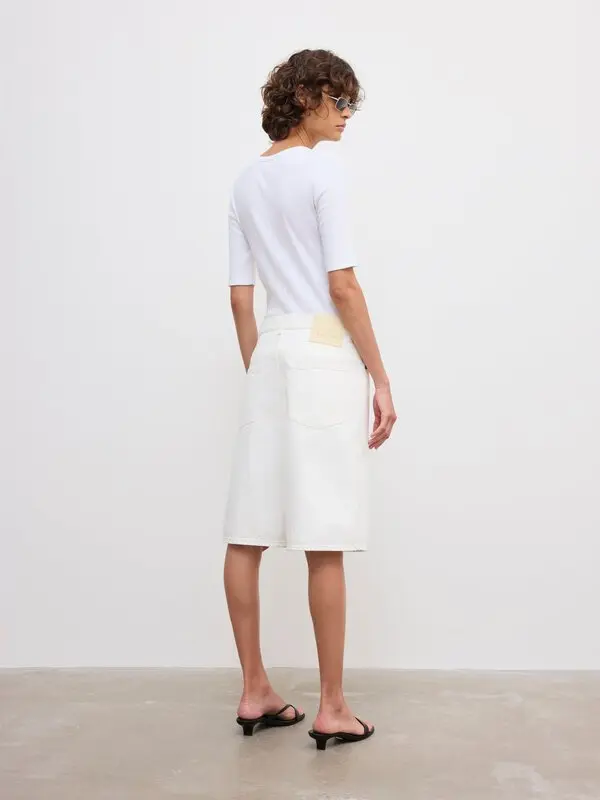 HOUSE OF DAGMAR Baggy Fit Denim Shorts - White