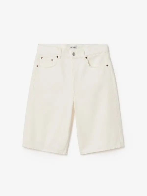 HOUSE OF DAGMAR Baggy Fit Denim Shorts - White