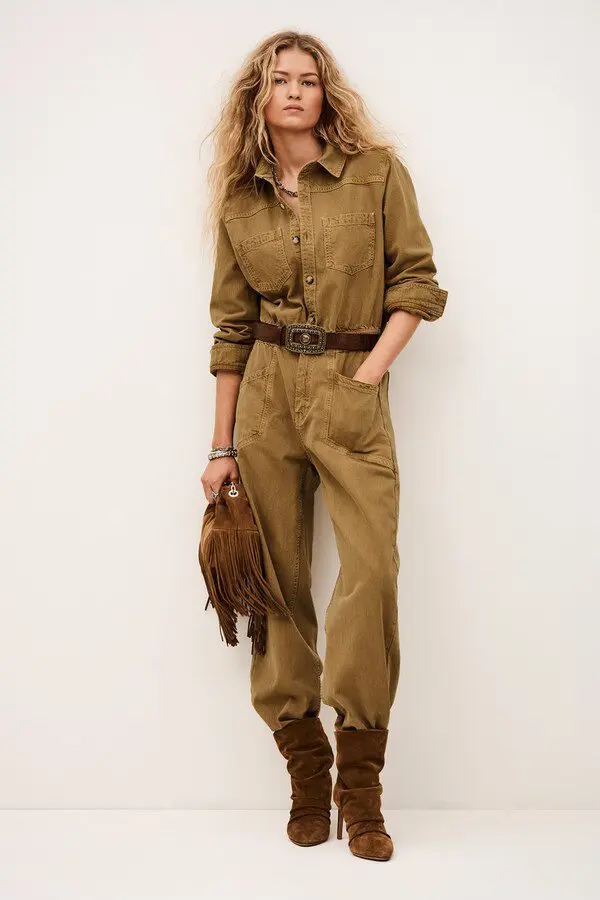 Ba&sh Fyorella Cargo Jumpsuit - Brown