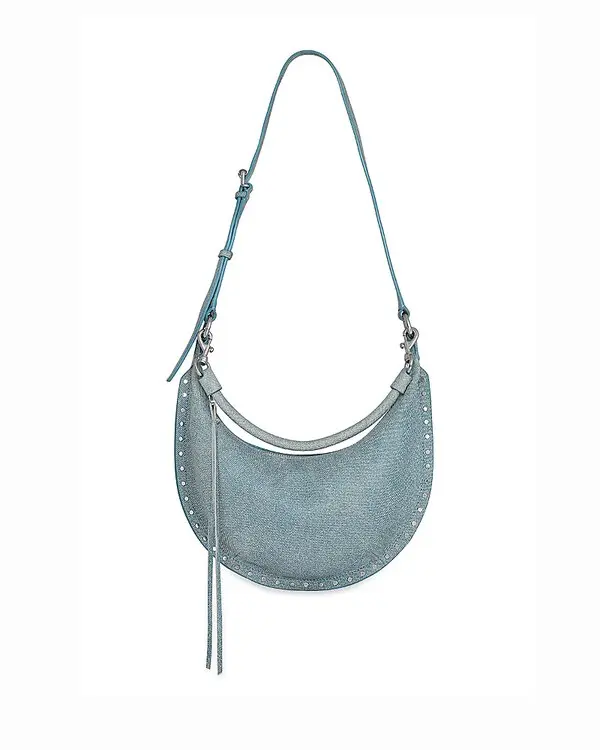 Rebecca Minkoff Darren Small Suede Crescent Crossbody - Denim