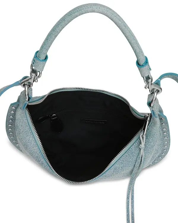 Rebecca Minkoff Darren Small Suede Crescent Crossbody - Denim