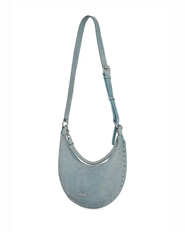 Rebecca Minkoff Darren Small Suede Crescent Crossbody - Denim