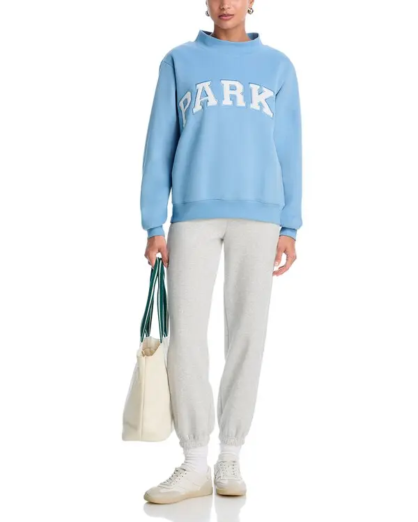 PARKE Varsity Mock Neck Fleece Sweatshirt