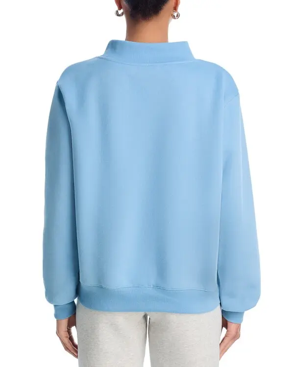 PARKE Varsity Mock Neck Fleece Sweatshirt