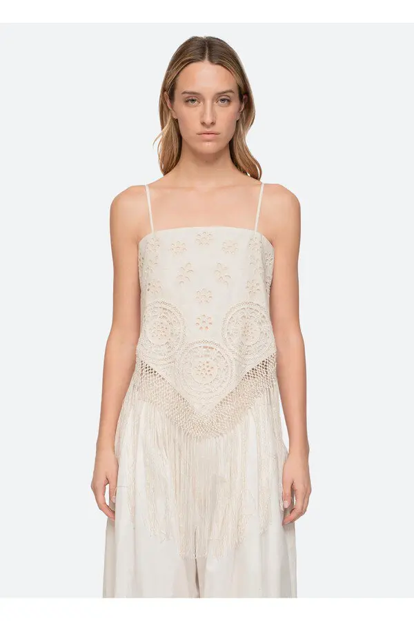 Sea Rafina Eyelet Top - White