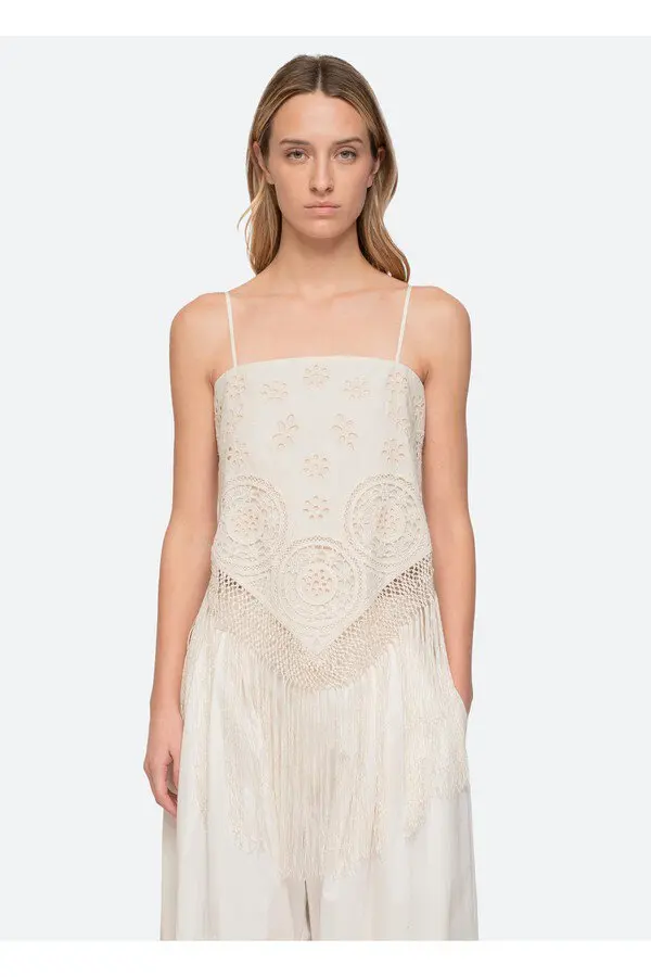 Sea Rafina Eyelet Top - White