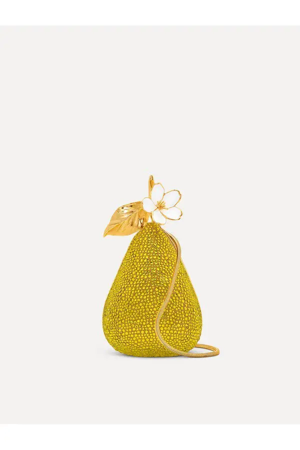 Oscar De La Renta Crystal Pavé Pear Minaudière - Metallic