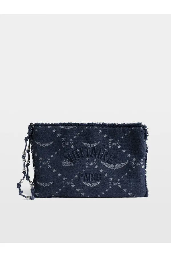 Zadig&Voltaire Angel Monogram Pochette - Denim