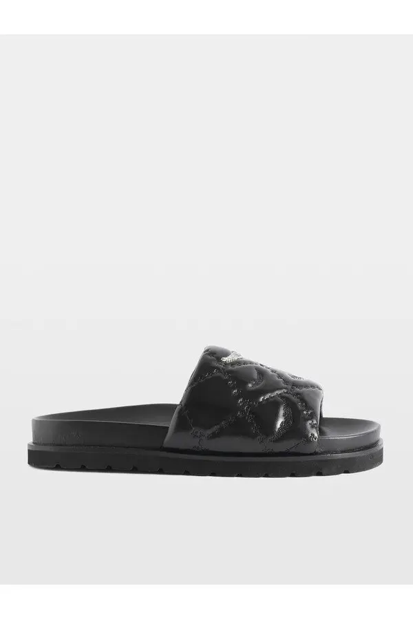 Zadig&Voltaire Teddy Bare Vintage Leather Mules - Black