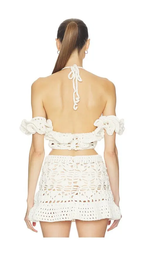 ANIYE RECORDS Mabel Ruffle Cropped Top