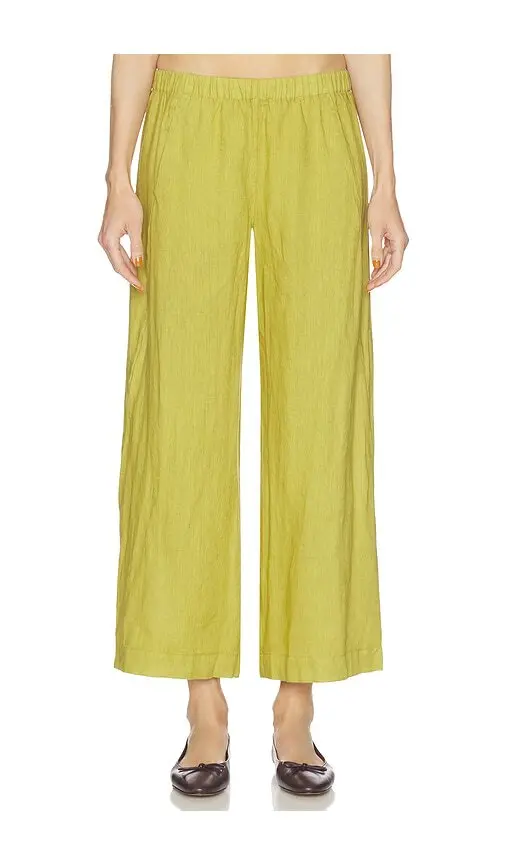 Velvet By Graham & Spencer Lola Woven Linen Pant - Citron