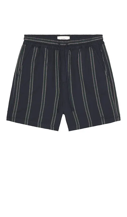 LES DEUX Lawson Stripe Shorts - Dark Navy