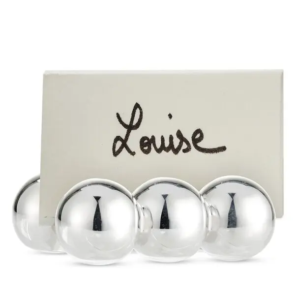 Christofle Perles Silverplate Place Card Holders, Set Of 2