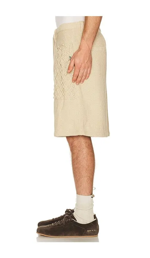 ISA BOULDER Gridmarch Crochet Knit Cargo Shorts