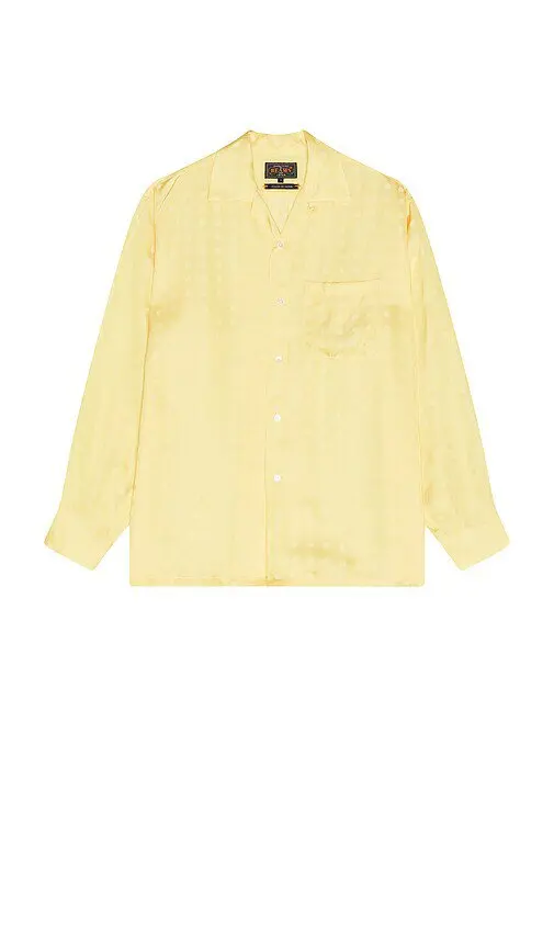 BEAMS Open Collar Cupro Dot Pattern