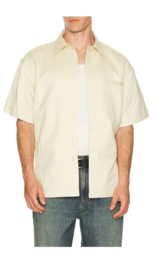 Helmut Lang Short Sleeve Loop Tape Shirt In Cream - E02