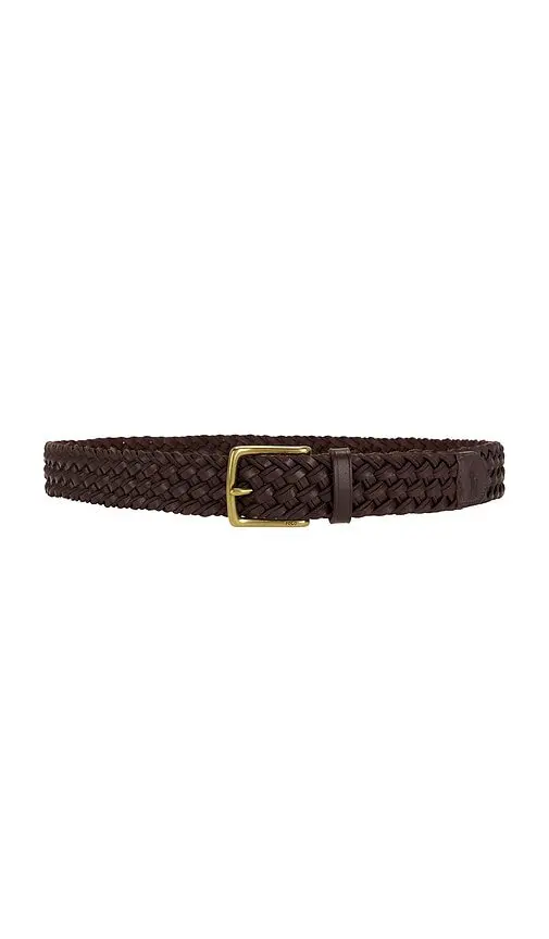 Polo Ralph Lauren Leather Webbing Braided Stretch Belt - Brown