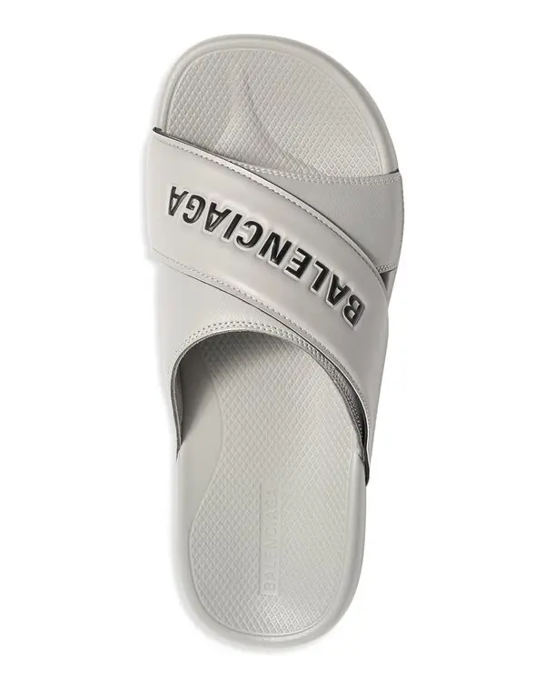 Balenciaga Crisscross Logo Slides - Anthracite
