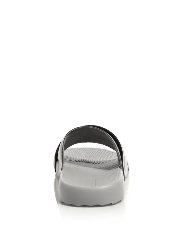 Balenciaga Crisscross Logo Slides - Anthracite