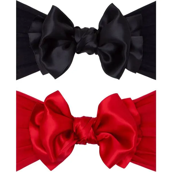 BABY BLING 2-pack Satin Headbands - Black Red