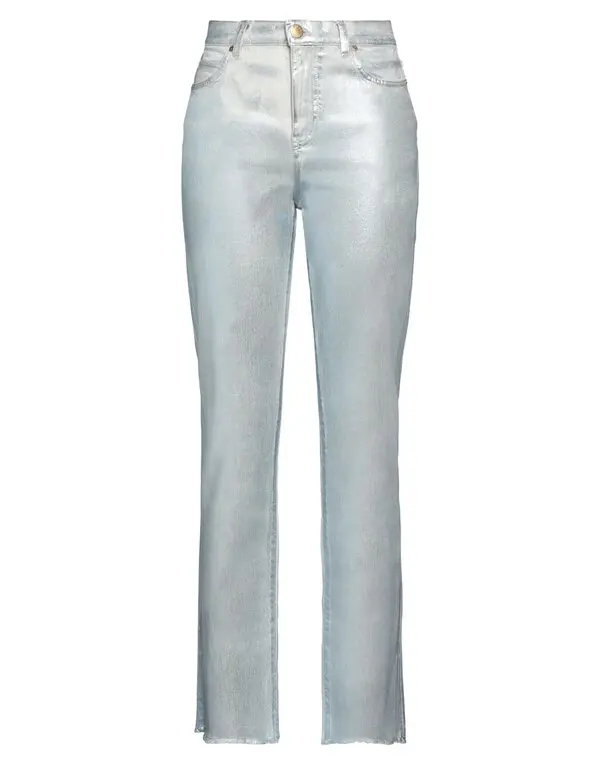 Pinko Straight Leg Jeans With Metallic Coated Effect