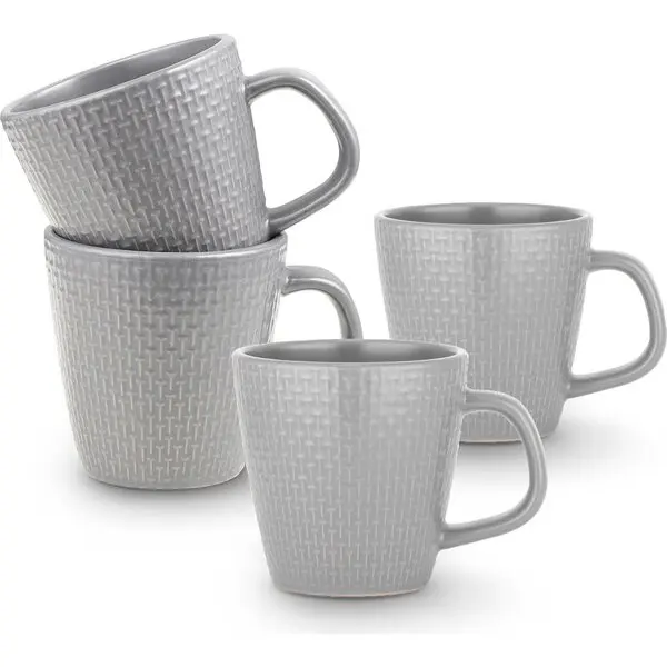 STONE + LAIN Abigael Stoneware 4-piece Mug Set - Gray