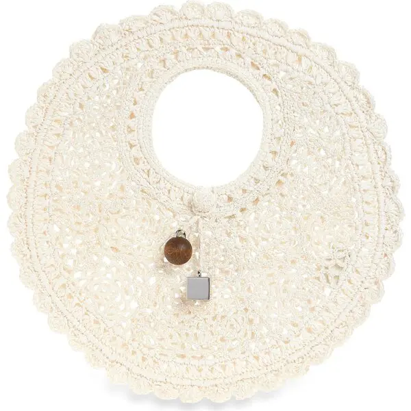 Jacquemus Small Spiaggia Round Crochet Bag - White 100
