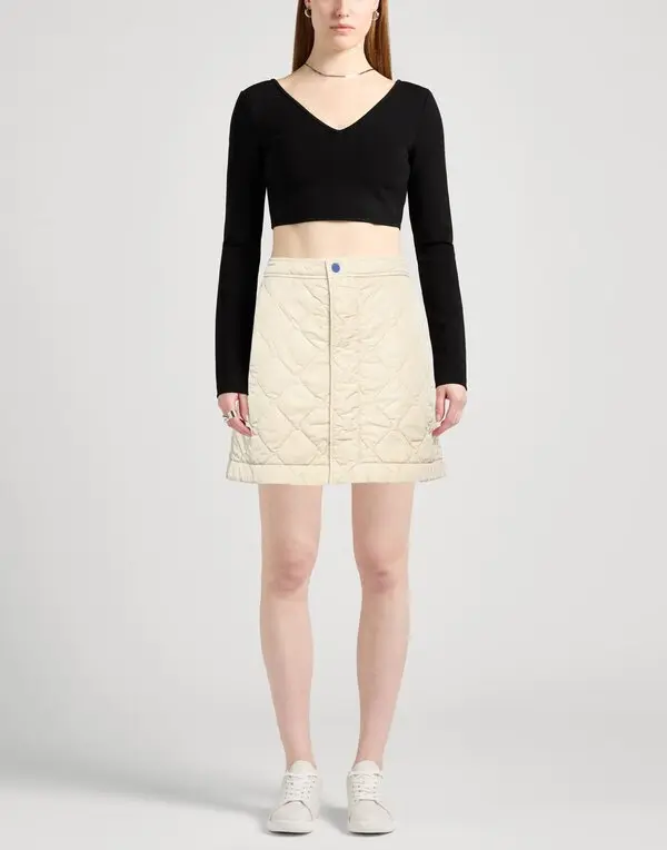 Burberry Quilted Flared Mini Skirt - Beige
