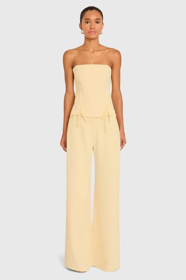 Amanda Uprichard Hathaway Corset Top - Cornsilk