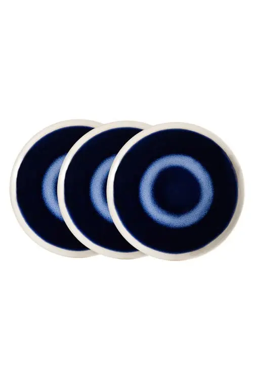 ZSA ZSA ZSU Leiria Stoneware Dinner Plate 10.6" Set Of 3 - Blue