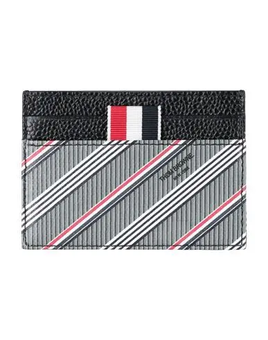 Thom Browne Cardholder Cotton, Linen, Polyurethane, Calfskin - Black