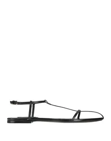 JIL SANDER Leather Ankle Strap Sandals - Black