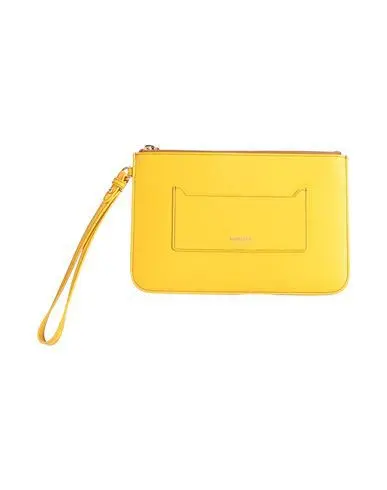 Burberry Leather Clutch With Detachable Wristlet Strap - Marigold