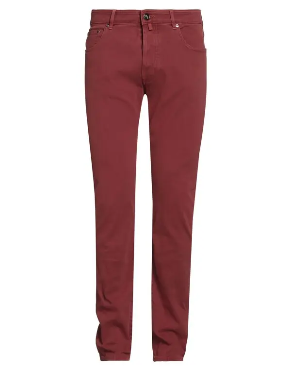 MOORER Cotton Gabardine Stretch Pants - Red