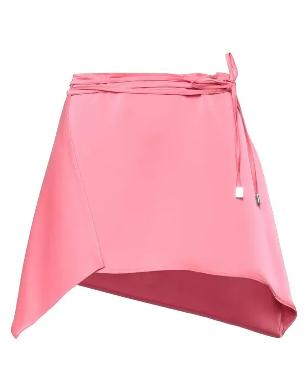 Attico Satin Mini Wrap Skirt With Self-tie Closure