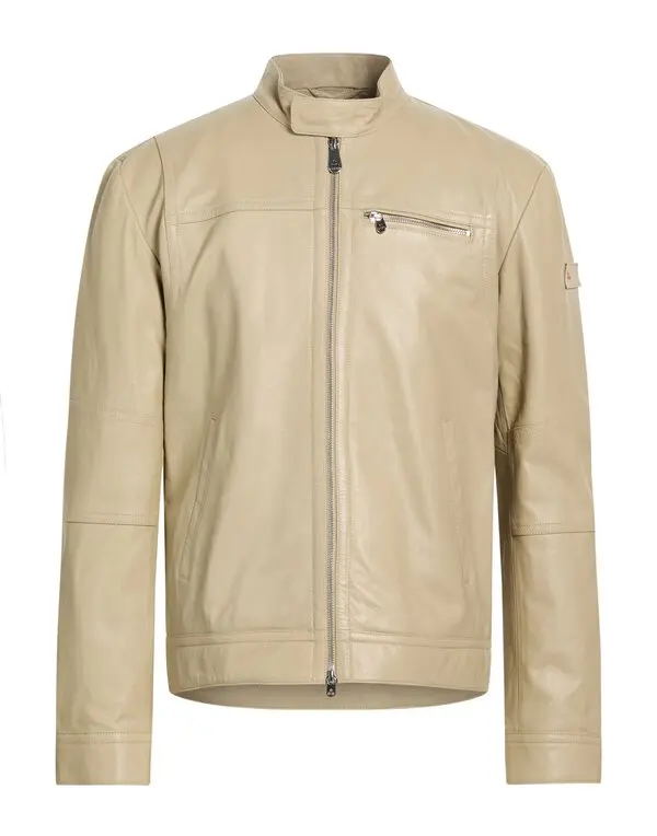 Peuterey Lambskin Biker Jacket - Beige