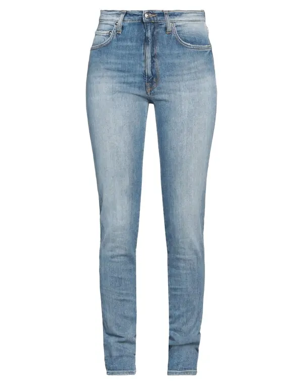 + PEOPLE Skinny Fit High Waisted Denim Jeans With Leather Trims