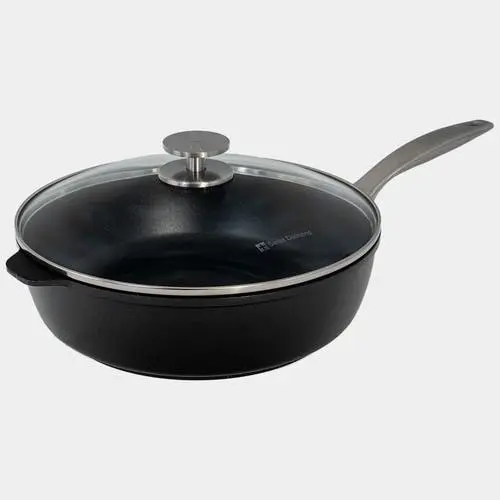 SWISS DIAMOND Chd Nonstick Saute Pan With Glass Lid - Black