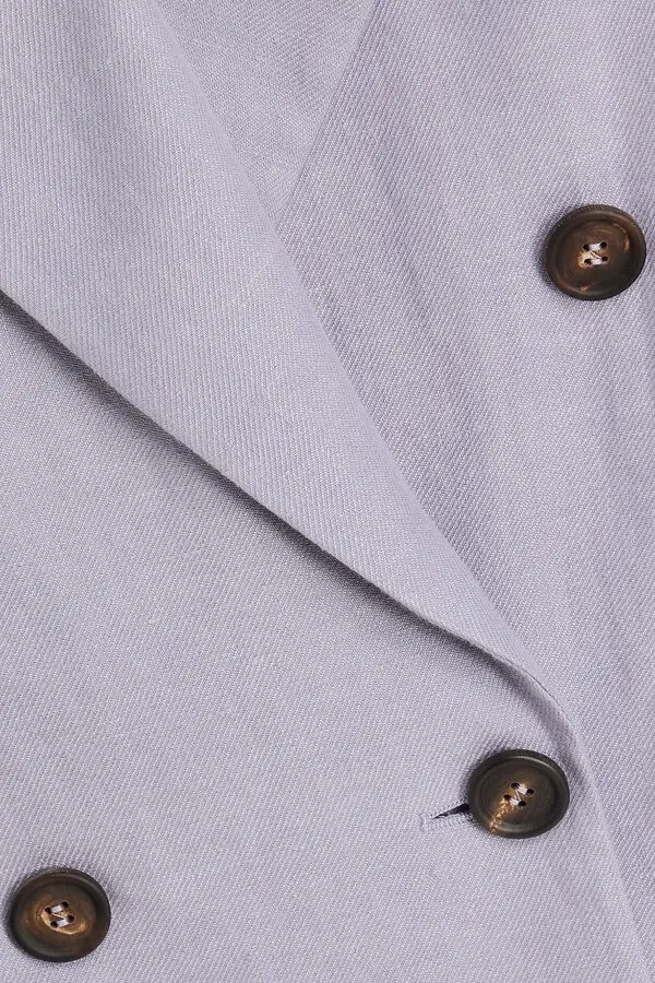 Brunello Cucinelli Double-breasted Linen And Hemp-blend Blazer - Lavender