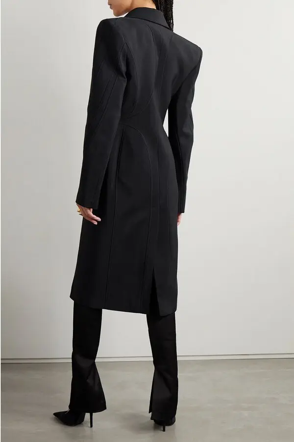 MUGLER Oversized Paneled Twill Coat