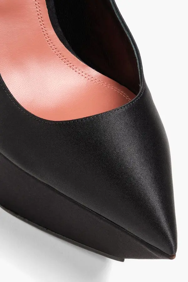 Amina Muaddi Yigit Satin Platform Pumps