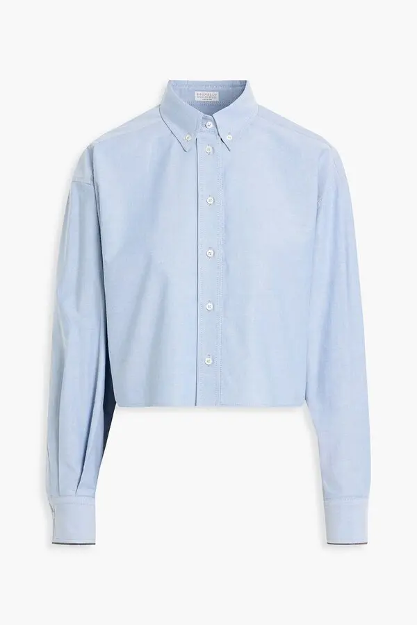 Brunello Cucinelli Cropped Cotton Oxford Shirt