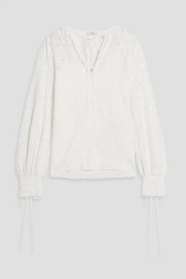 Erdem Crocheted Lace Cotton-blend Blouse - White
