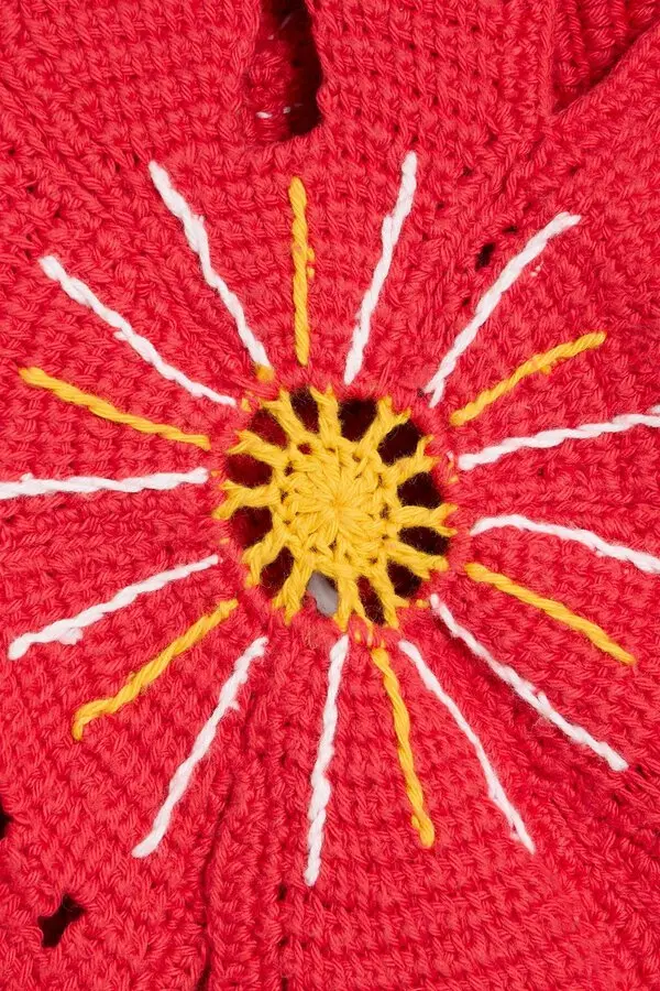 THE ELDER STATESMAN Crocheted Cotton Sweater