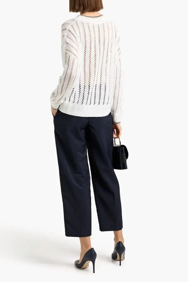 Brunello Cucinelli Pinstriped Mohair And Wool-blend Straight-leg Pants